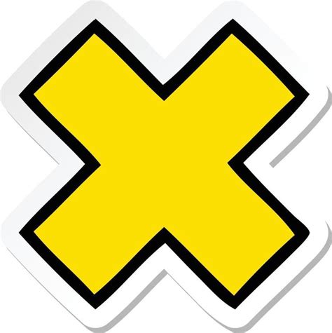 Cartoon Multiplication Symbol Sticker