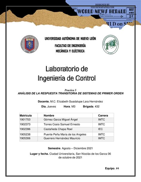 Lab Ic P5 Eq4 432 A21 Practica Lab De Ing De Control Practica 5