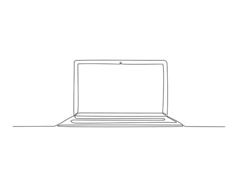 Premium Vector Continuous Line Drawing Of Laptop Computer One Line Of