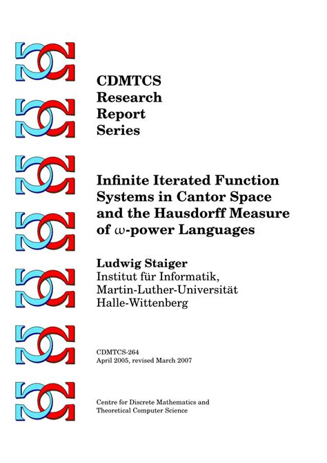 Pdf Infinite Iterated Function Systems In Cantor Space And The Hausdorff Measure Of ω Power