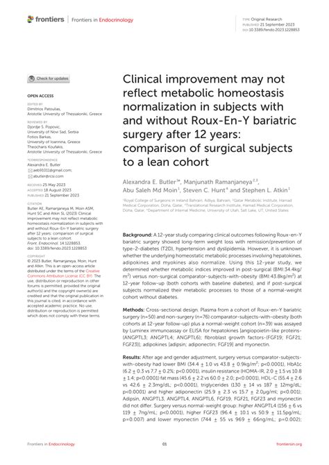 Pdf Clinical Improvement May Not Reflect Metabolic Homeostasis Normalization In Subjects With