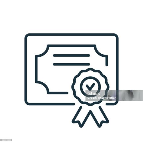 디플로마 라인 아이콘 평면 스타일의 라이센스 배지 선형 아이콘인증서입니다 우승자 메달 개요 픽토그램 상 그랜트 디플로마 편집