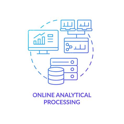 Online Analytical Processing Blue Gradient Concept Icon Lineart Evaluation Software Vector War