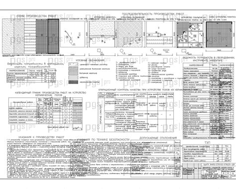 Технологическая карта на устройство полов из керамической плитки в Dwg