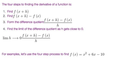 Solved The Four Steps To Finding The Derivative Of A Chegg Com