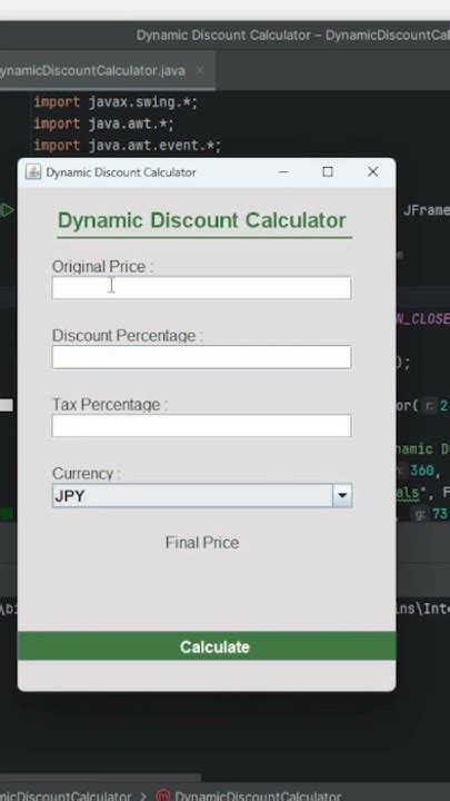 Dynamic Discount Calculator In Java 🔥 Simplify Your Shopping 🛒 Java Projects Shorts 🚀 Youtube