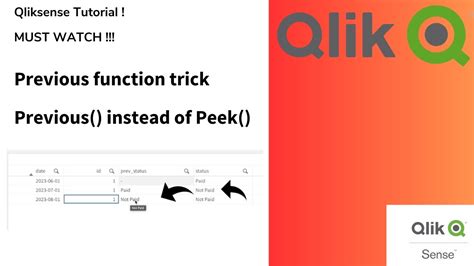 Qliksense Previous Function Trick Using Previous Instead Of Peek Youtube