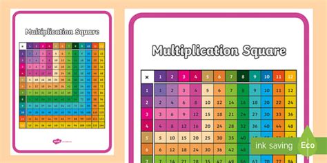 Multiplication Chart Number Square Maths Ks2 Twinkl