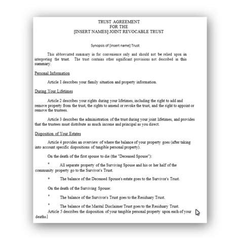 California Joint Revocable Living Trust