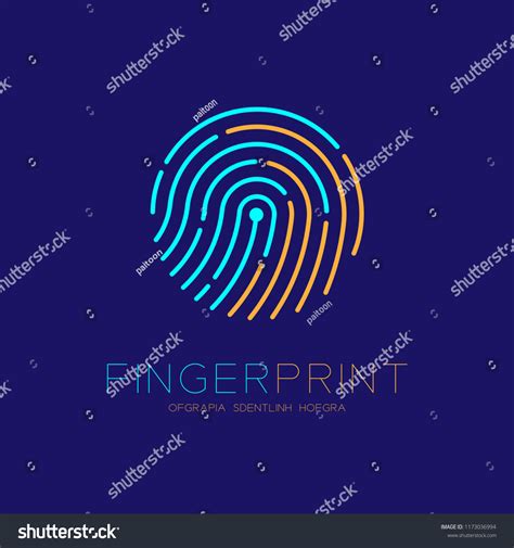 지문 스캔 로고 아이콘 대시 선 스톡 벡터로열티 프리 1173036994 Shutterstock