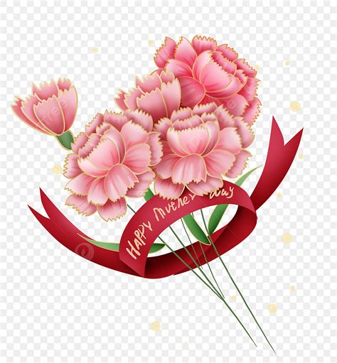 母親節 康乃馨 花束 花朵 母親剪貼畫 花束 母親節工筆劃素材圖案，psd和png圖片免費下載