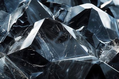 Premium Photo Detailed View Of Angular Black Crystals With Sharp