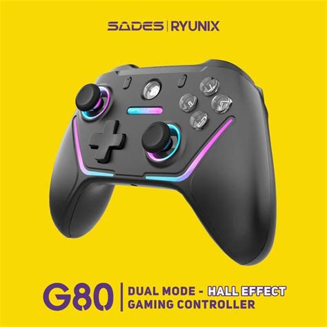 Promo Sades Ryunix G80 Gamepad Hall Effect Dual Mode Gaming Controller Hitam Jakarta Pusat