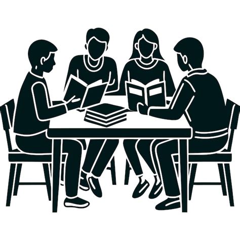 Students At The Table Vector Illustration Premium Ai Generated Vector