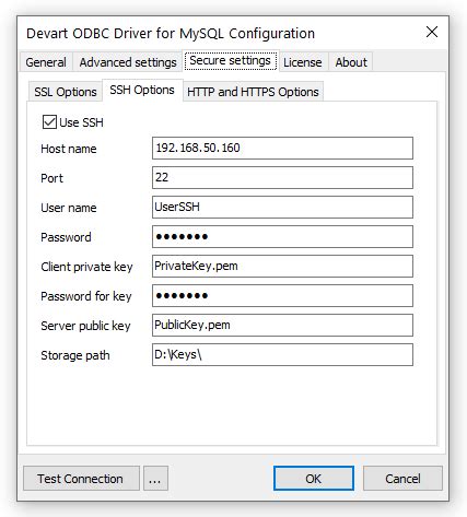 SSH Connection To MySQL Via ODBC Driver