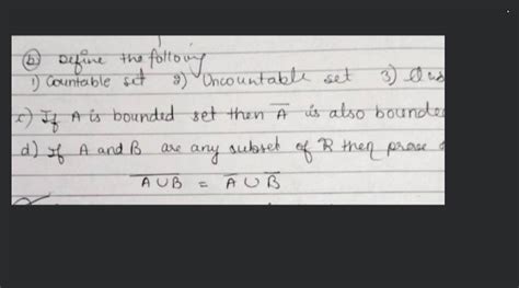 Define The Follow Countable Set Uncountable Set Linc If A