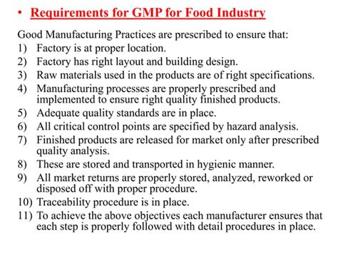 Food Safety Programmes Gmp Ghp Iso Series By Dr Shweta Gupta Pptx Agriculture Industries