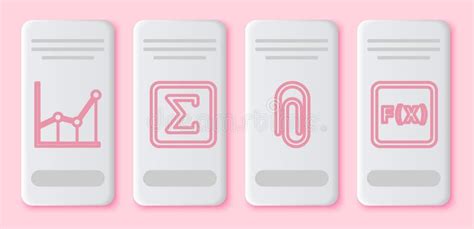 Set Line Sigma Symbol Geometric Figure Square Book With Word Mathematics And Equation Solution