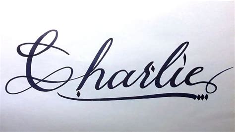 Charlie Name Signature Calligraphy Status How To Cursive Write With Cut Marker Charlie