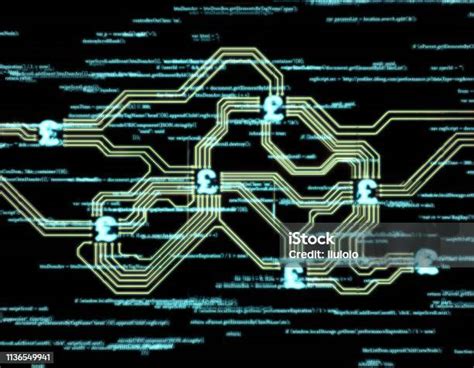 3d 일러스트레이션 전자 금융 기술 네트워크 데이터 전송 및 프로그래밍 데이터 보호 파운드 개념에 대한 스톡 사진 및 기타 이미지 Istock