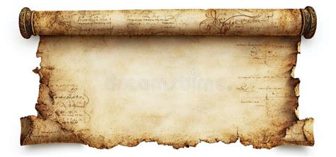 A Narrow Old Paper Scroll With A Fantasy Style Horizontal Scrolling