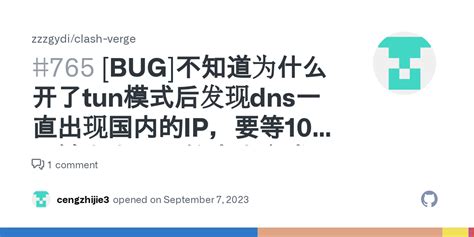 Bug 不知道为什么开了tun模式后发现dns一直出现国内的ip，要等10分钟左右才开始完全变成国外的dns · Issue 765