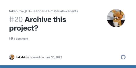Archive This Project · Issue 20 · Takahiroxgltf Blender Io Materials Variants · Github