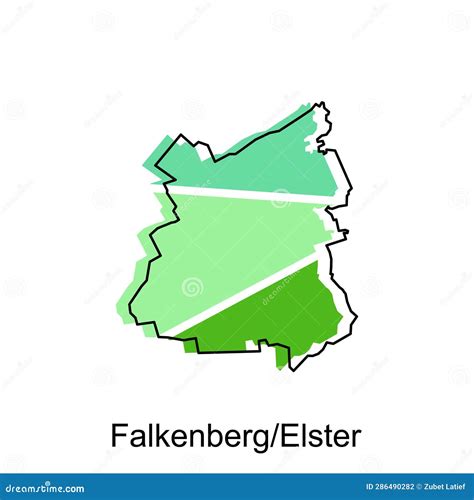 Bad Elster City Of Germany Map Vector Illustration Vector Template With Outline Graphic Sketch