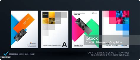 브로셔 디자인 직사각형 템플릿입니다 다채로운 현대 추상 집합 브랜딩에 대 한 형태와 연례 보고서 0명에 대한 스톡 벡터 아트 및