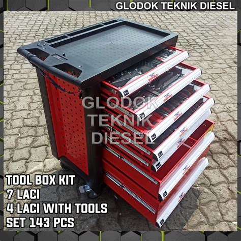 Jual Tool Box Trolley Kabinet Tool Kit Set 7 Laci Drawer Susun 143