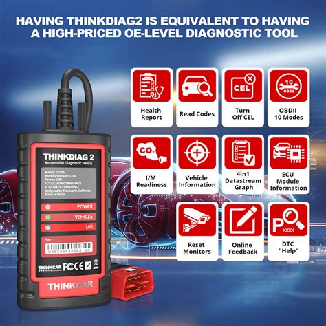 THINKCAR Thinkdiag 2 Bidirectional Free Software OBD2 Scanner ...