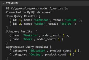 How To Perform Complex Queries In Mysql With Node Js Geeksforgeeks