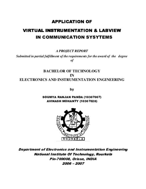 Pdf Application Of Virtual Implementation And Labview In Communication