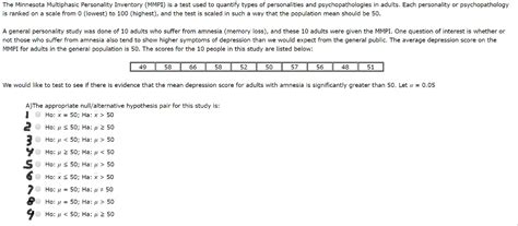 SOLVED The Minnesota Multiphasic Personality Inventory MMPI Test Used To Quantify Types Of