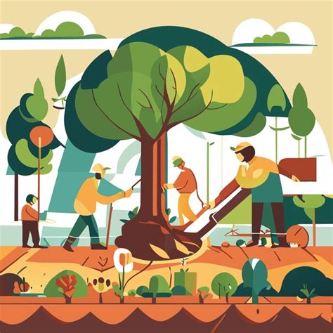 Premium Vector Vector Tree Planting Clipart