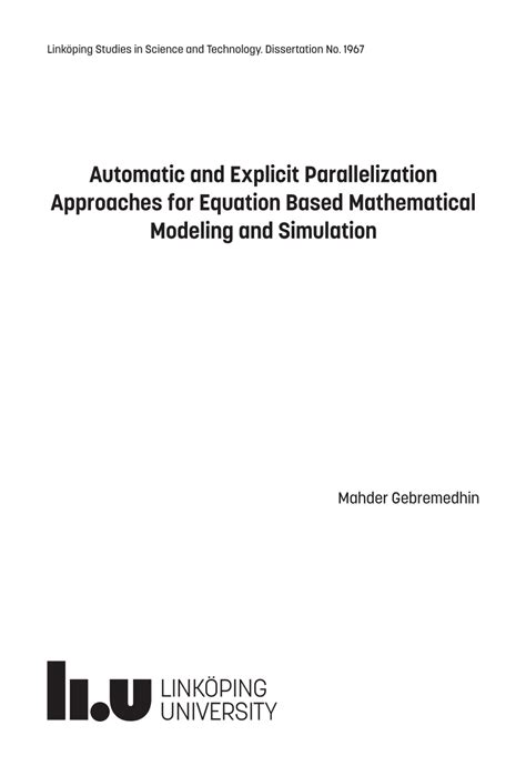 Pdf Automatic And Explicit Parallelization Approaches For Equation