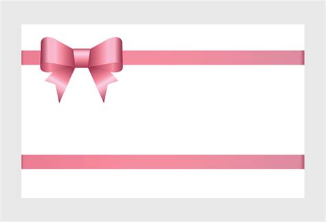 초대장 인사말 또는 선물 카드와 함께 핑크 리본 및 A 활 백색 배경에 선물 상품권 템플릿 텍스트에 대 한 장소입니다 0명에 대한 스톡 벡터 아트 및 기타 이미지 Istock