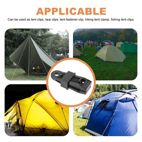 10pcs Heavy Duty Windproof Tent Clips Anti Slip Teeth For Camping