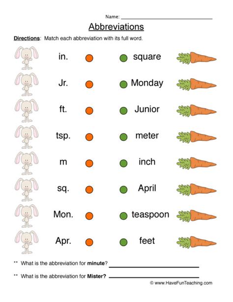 Creating Abbreviations Worksheet Have Fun Teaching