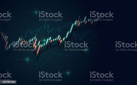 블루 컬러 배경에 주식 시장에서 업 트렌드 라인 촛대 차트와 금융 그래프 0명에 대한 스톡 벡터 아트 및 기타 이미지 0명 가격 개념 Istock