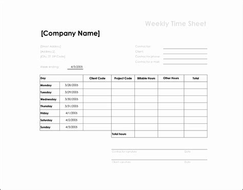 Weekly Time Card Template Free Best Creative Template Design