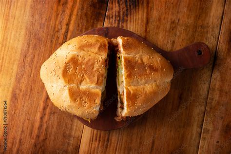 Mexican Torta Sandwich Made With Common Bread In Mexico It Can Be