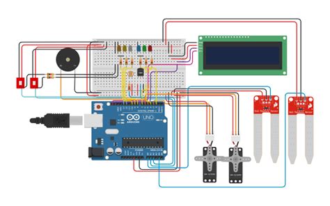 Circuit Design Automatic Irrigation Tinkercad