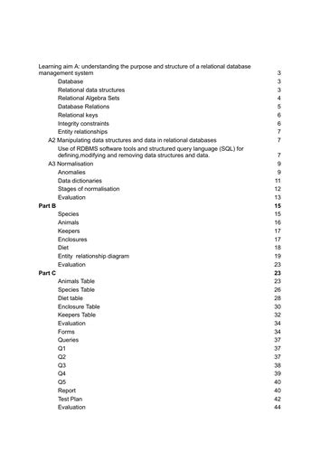 Distinction Level Btec Level 3 Unit 2 Creating Systems To Manage Information Teaching Resources