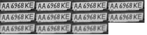 Gaussian Blur Levels 1 10 Applied To Vehicle Plate Image Illustration