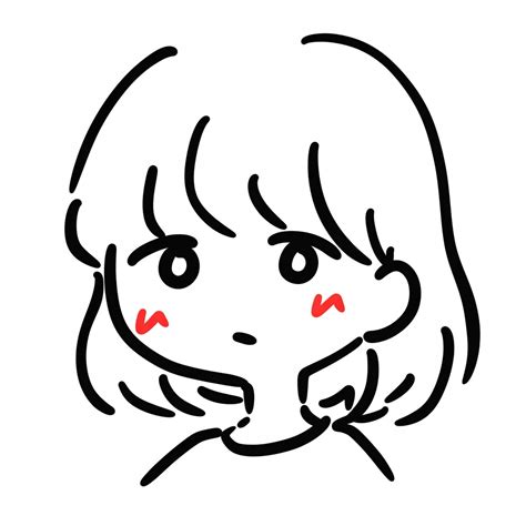 ふわっとした髪の女の子 手書き女子アイコン｜イラスト・フリー素材なら「シンテリ」