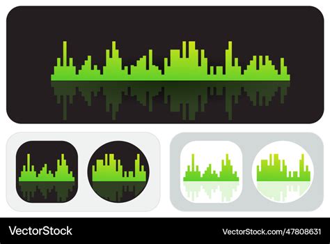 Sound Wave Eq Equalizer Icons And Widget Design Vector Image