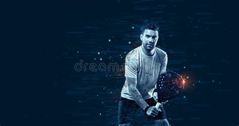 Padel Tennis Player With Racket In Hand Social Media Mockup Advertisement Design Padel Events