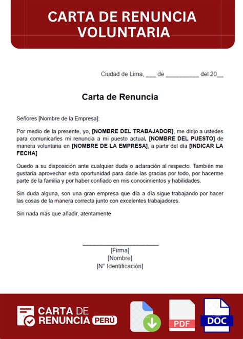 Carta De Renuncia Voluntaria Trabajo J Carta De Porn Sex Picture