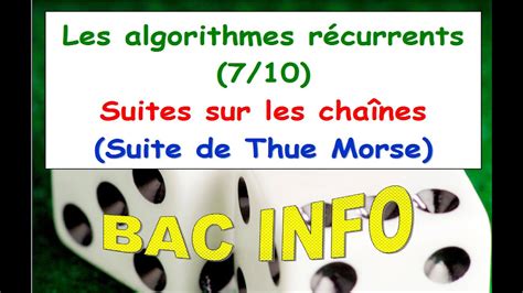 Les Algorithmes Récurrents 7 10 Youtube